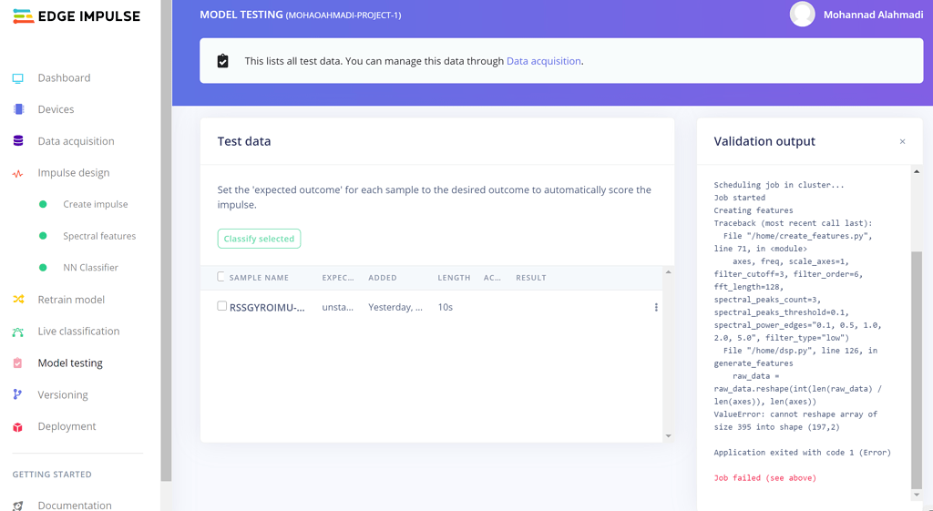 ERR: Failed to generate features - Report bugs - Edge Impulse Forum