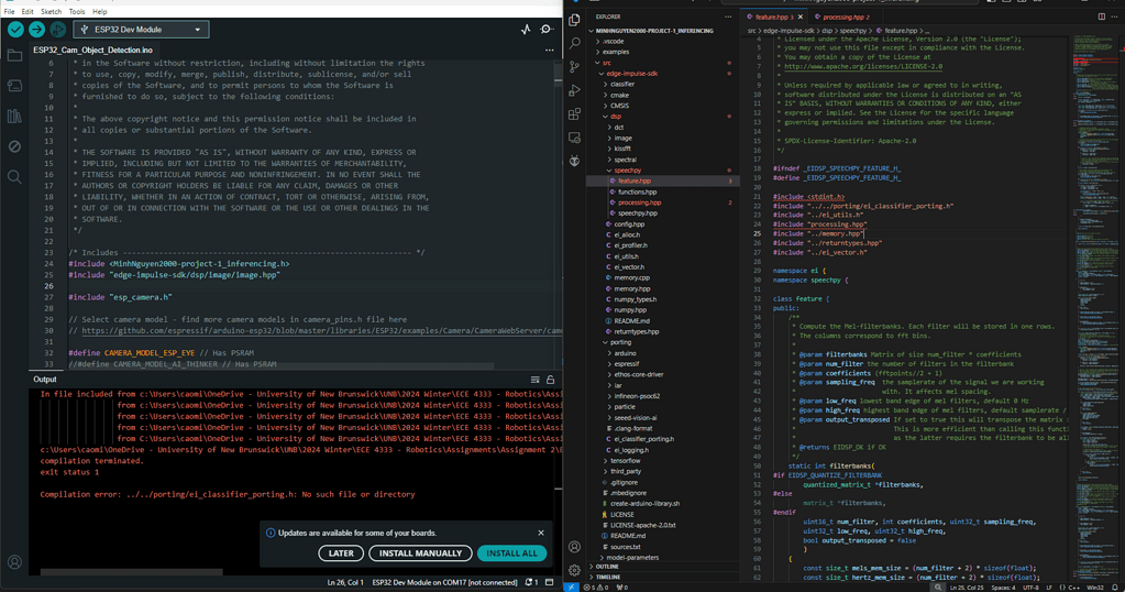 Missing file during ESP32 upload - Help - Edge Impulse