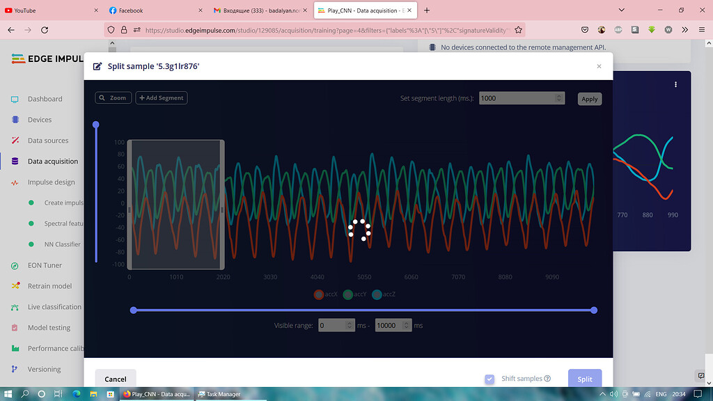 Split data window bug loading no open - Report bugs - Edge Impulse Forum