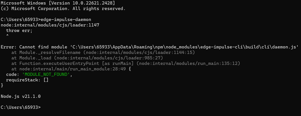 Edge Impulse Daemon Code: Module Not Found - Help - Edge Impulse Edge Impulse Daemon Code: Module Not Found - Help - Edge Impulse
