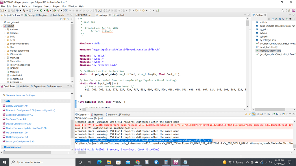 Waiting for unfinished jobs build error - Help - Edge Impulse