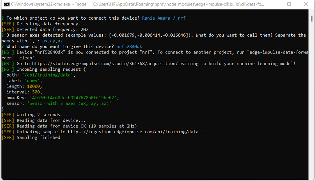Connecting lsm6dso with edge impulse - Edge Impulse Forum